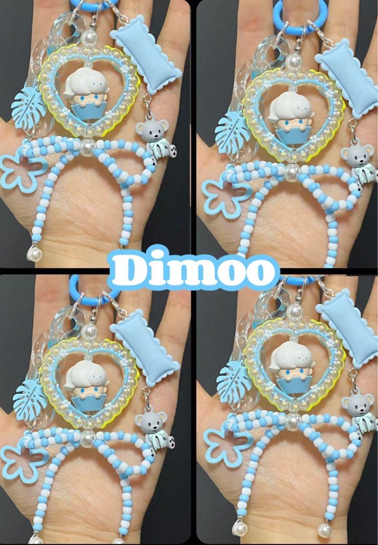 Popmart Dimoo Popbean DIY Handmade keychain/ Phone charm, Hobbies ...