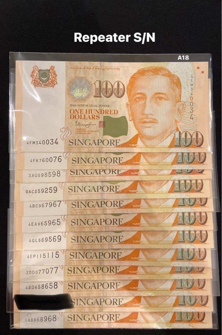 Portrait $50 $100 Repeater & Radar S/N, Hobbies & Toys, Memorabilia & Collectibles, Currency on ...