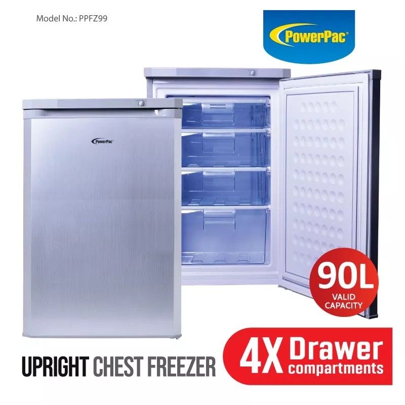 PowerPac Chest Freezer 90L (Model : PPFZ99), TV & Home Appliances ...