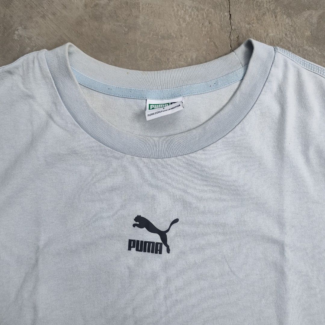 Puma Asia Mid Logo Mens Light Blue L Shirt, Men's Fashion, Tops & Sets ...