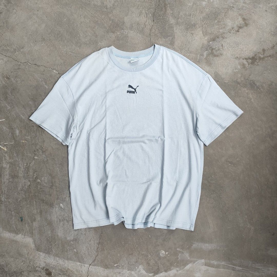 Puma Asia Mid Logo Mens Light Blue L Shirt, Men's Fashion, Tops & Sets ...