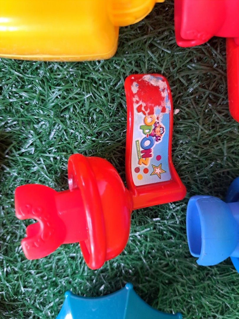 Rare Fisher price Pop-Onz Building System Pop N' Stack Blocks with bag ...