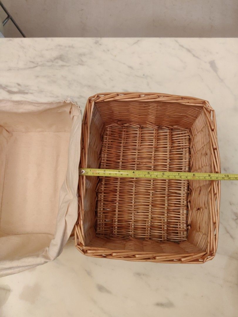 Rattan Basket with cloth inner lining, Furniture & Home Living, Home ...