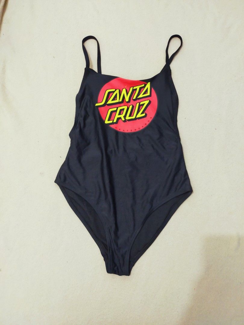 (S) SANTA CRUZ SKATE BLACK ONE PIECE SWIMSUIT, Women's Fashion ...