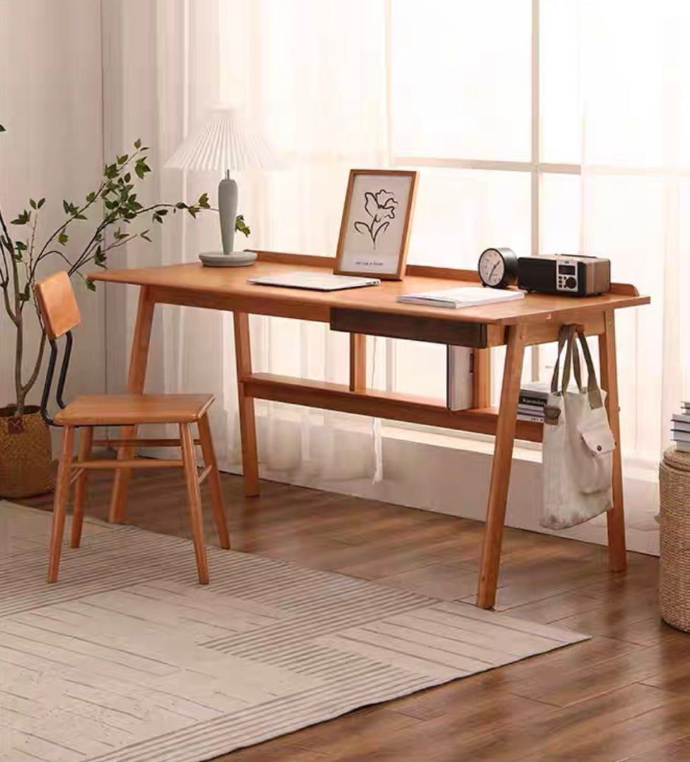 SELEZA Solid Wood Desk, Furniture & Home Living, Furniture, Tables ...