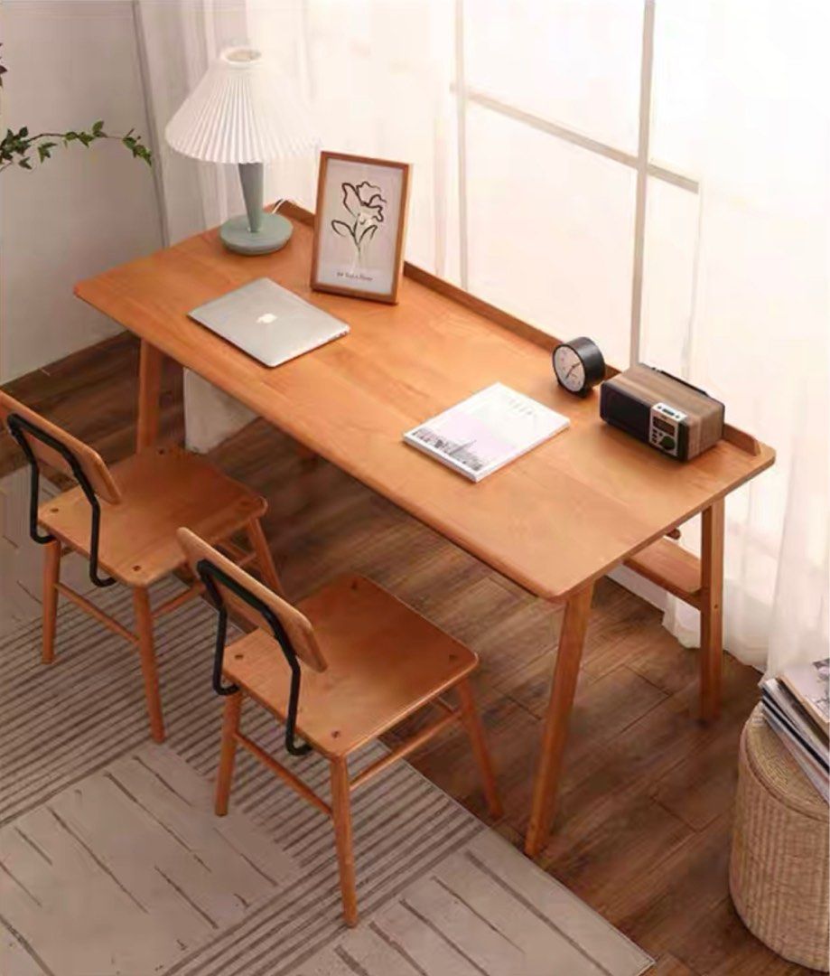 SELEZA Solid Wood Desk, Furniture & Home Living, Furniture, Tables ...