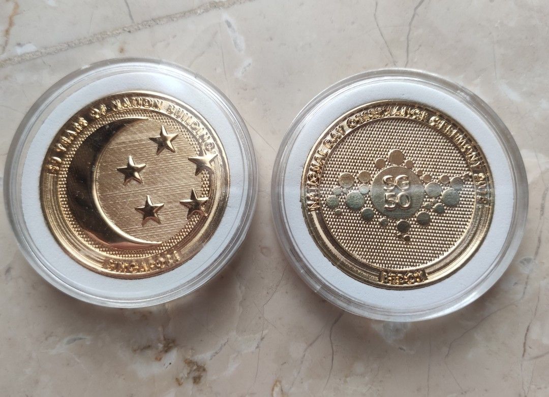 SG50 Gold coin 50 years of Nation Building, Hobbies & Toys, Memorabilia ...