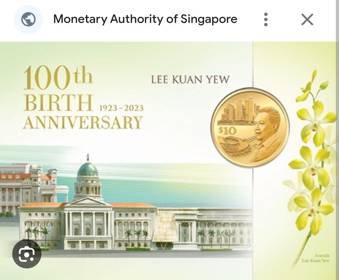 Singapore $10 LKY 100 birth anniversary commemorative coin, Hobbies ...