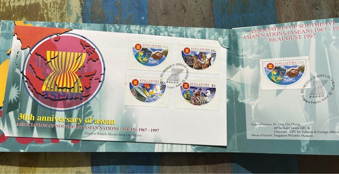 Singapore stamp 1997 ASEAN anniversary pack by Philatelic museum ...