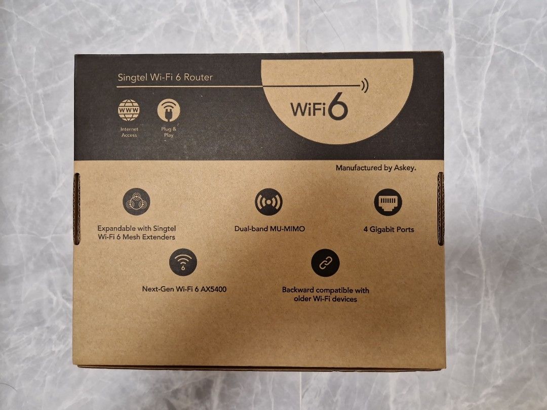 Singtel Wi-Fi 6 Router RT5703W-D171 Wifi Askey Gigabit AX5400 ...
