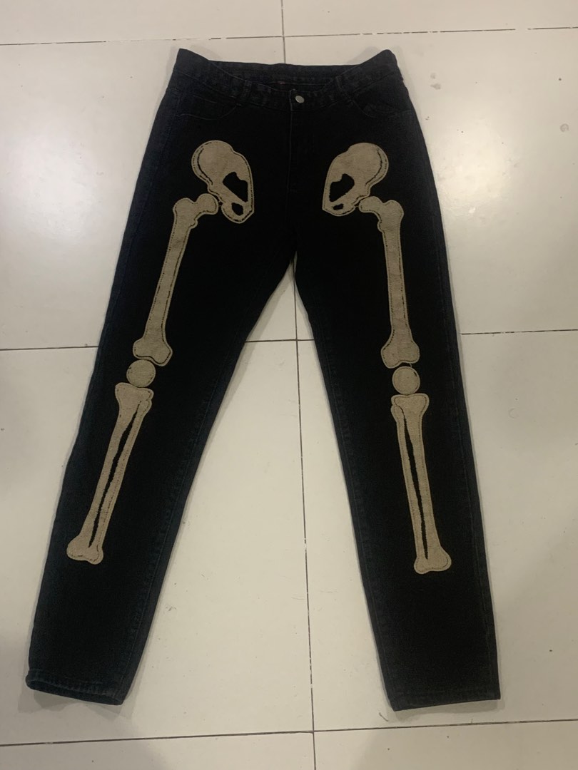 Skeleton pants, Men's Fashion, Bottoms, Jeans on Carousell