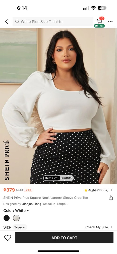 Square Neck White Top, Women's Fashion, Tops, Blouses on Carousell