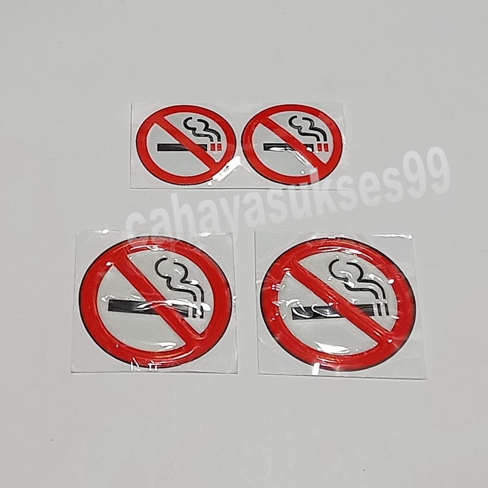 Sticker Timbul No Smoking Dilarang Merokok Stiker Mobil Motor Bulat 5 ...