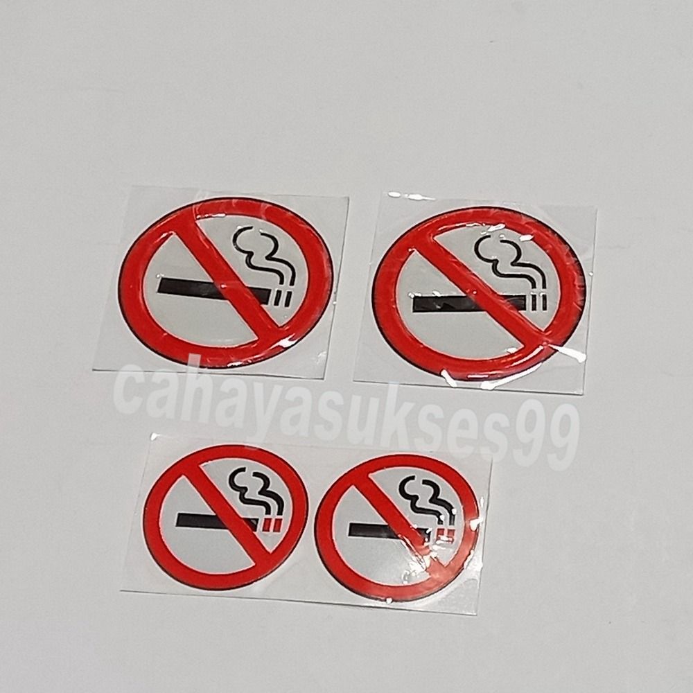 Sticker Timbul No Smoking Dilarang Merokok Stiker Mobil Motor Bulat 5 ...