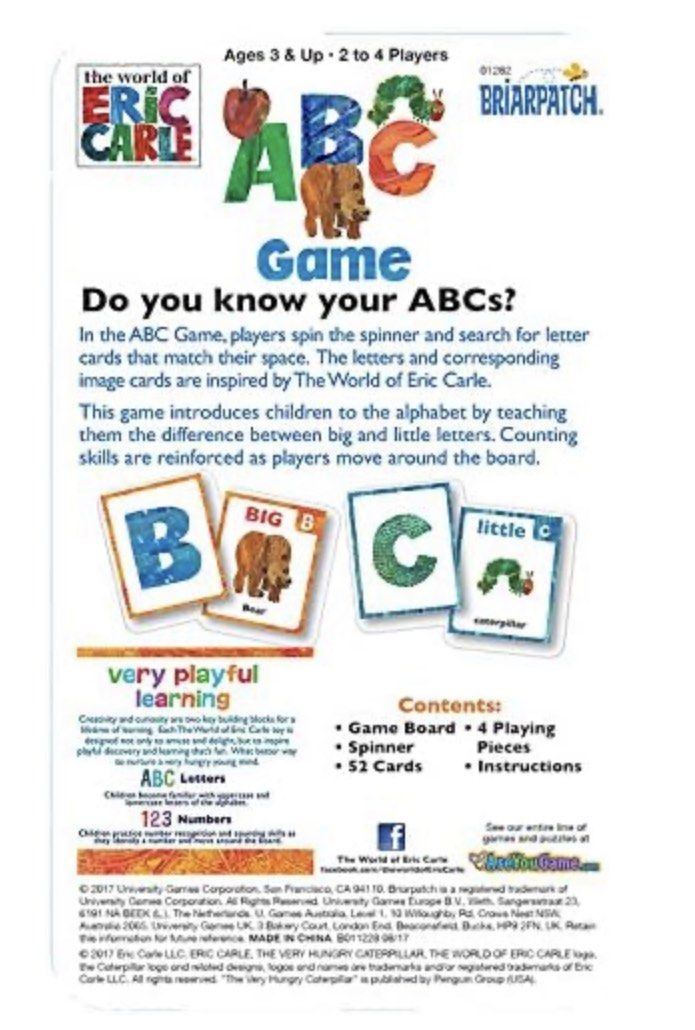 The World of Eric Carle ABC Game in a Tin, Ages 3+, Babies & Kids ...