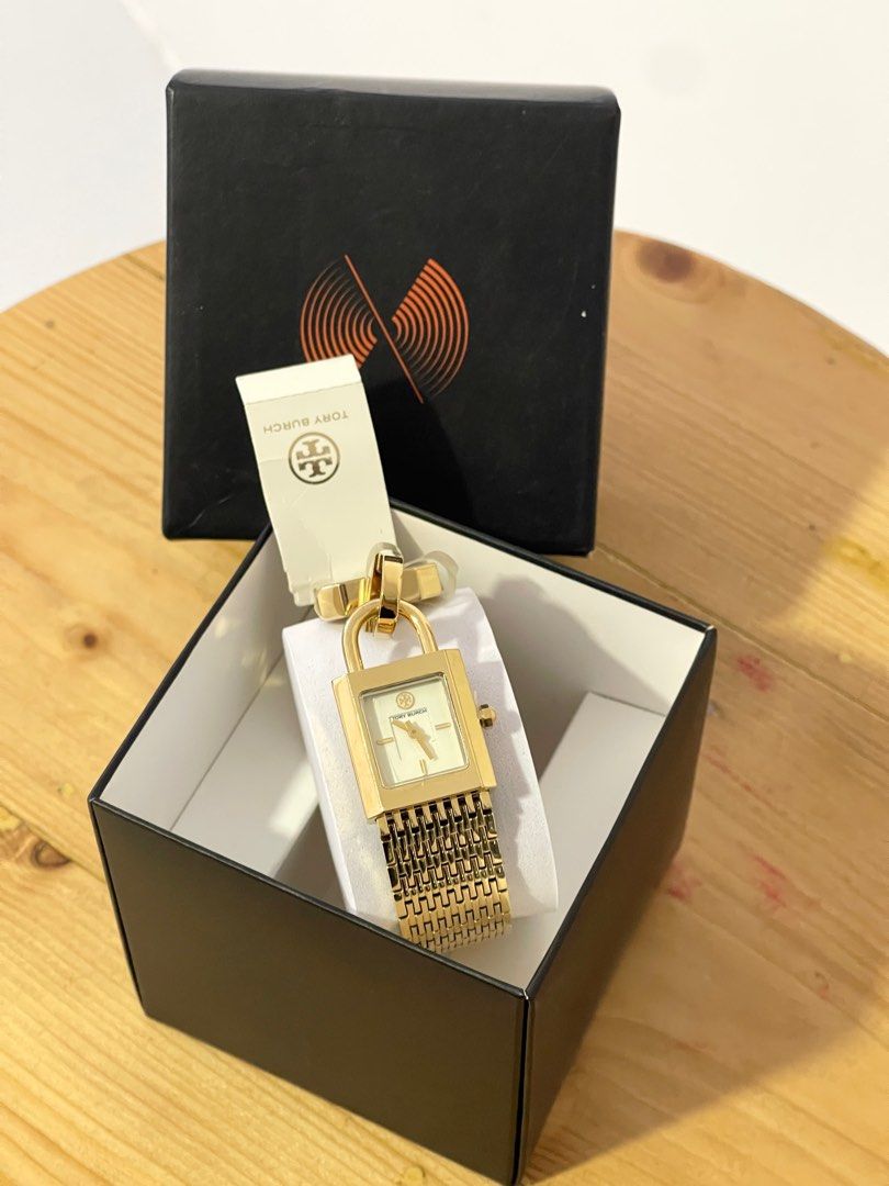 Tory Burch Surrey Yellow Gold Tone Watch, Luxury, Watches on Carousell