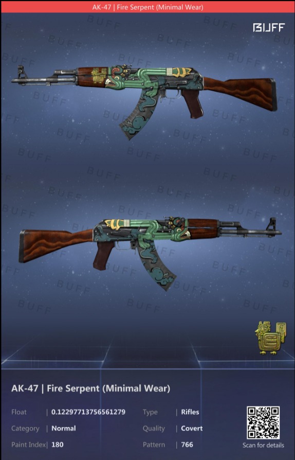 TRADEABLE: CSGO AK Fire Serpent MW CS2, Video Gaming, Gaming ...