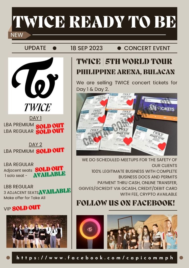 TWICE Ready To Be Concert PHILIPPINE ARENA, BULACAN | DAY 1 & 2 ...