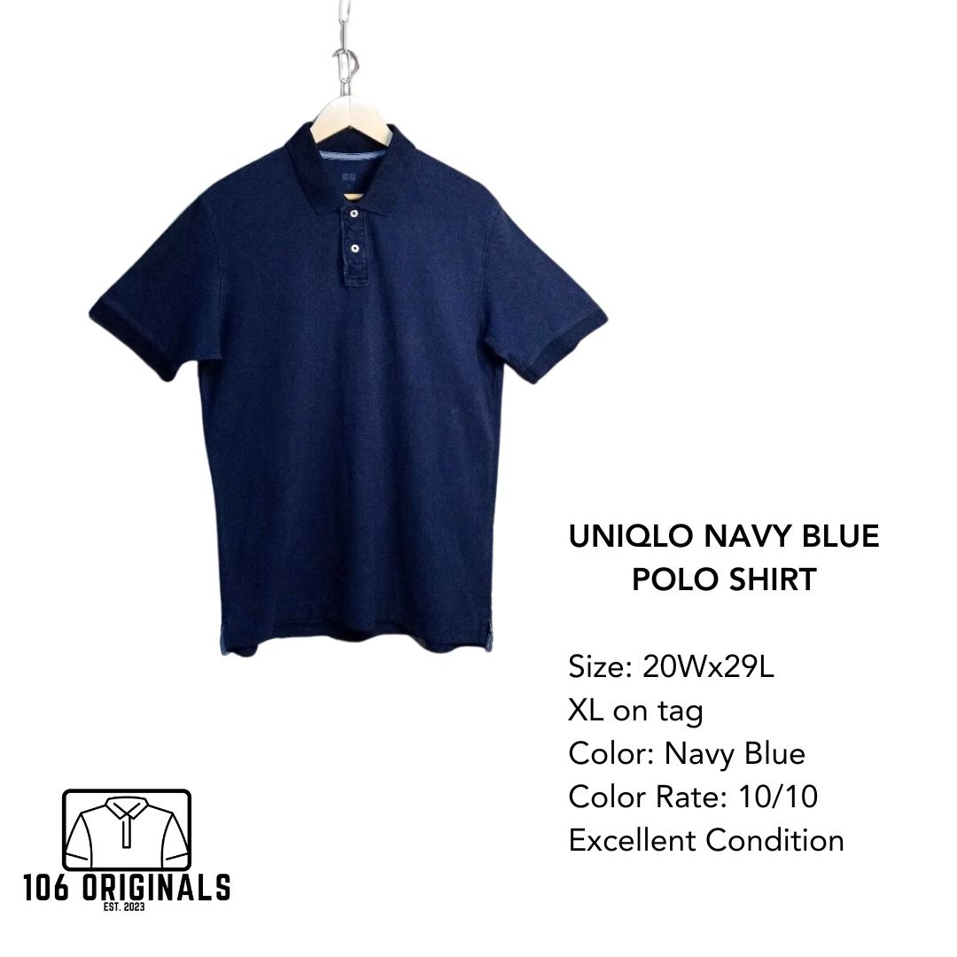 UNIQLO NAVY BLUE POLO SHIRT, Men's Fashion, Tops & Sets, Tshirts & Polo ...