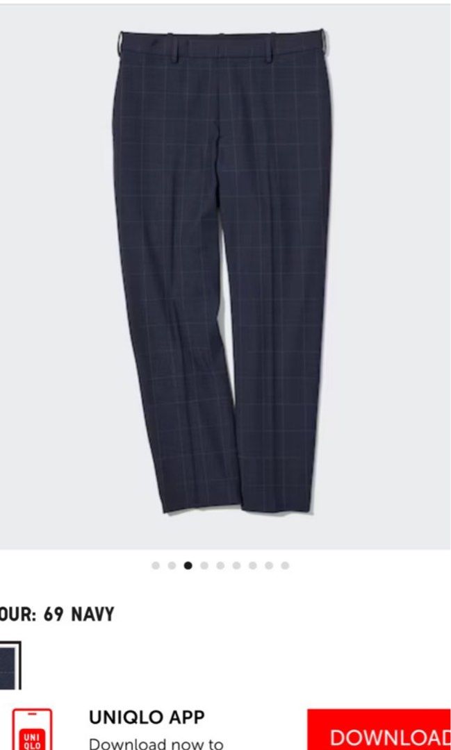 Uniqlo Window Pane Pants 2 way stretch, Men's Fashion, Bottoms ...