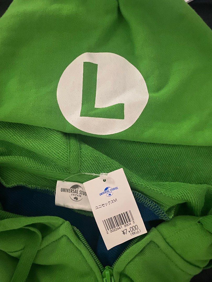 Universal Studios - Super Nintendo World - Luigi Character Hoodie Zip ...