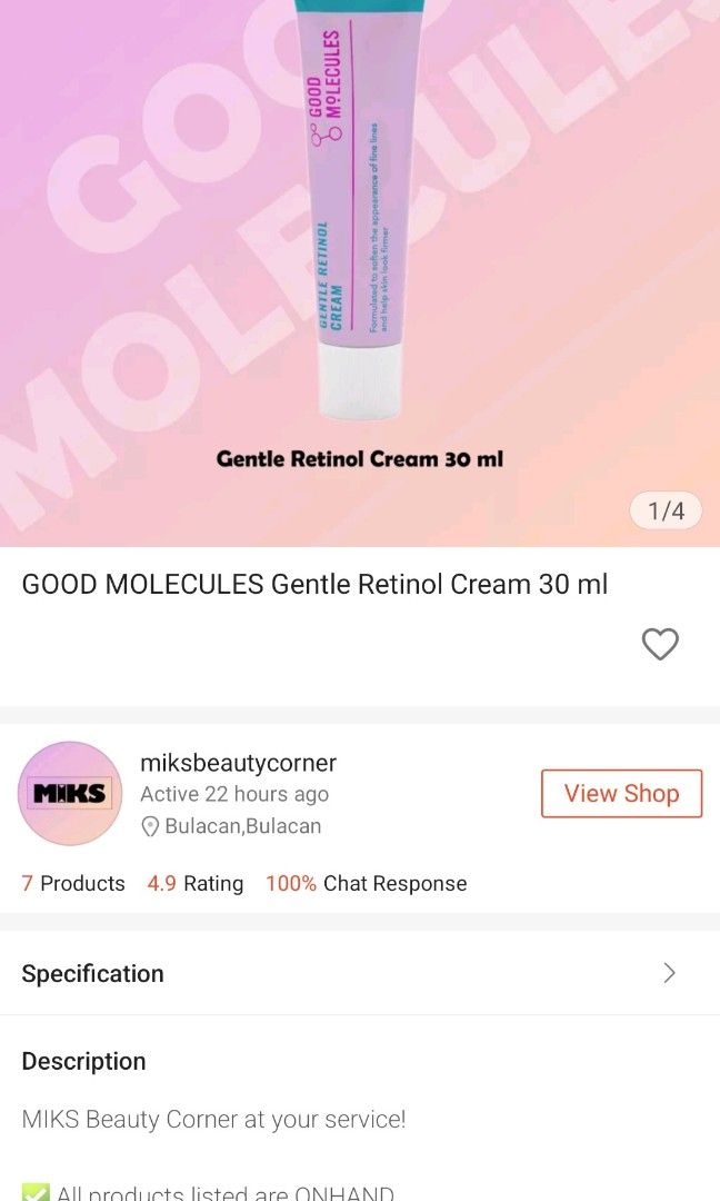 SEALED Good Molecules Gentle Retinol Cream 30ml, Beauty & Personal Care ...
