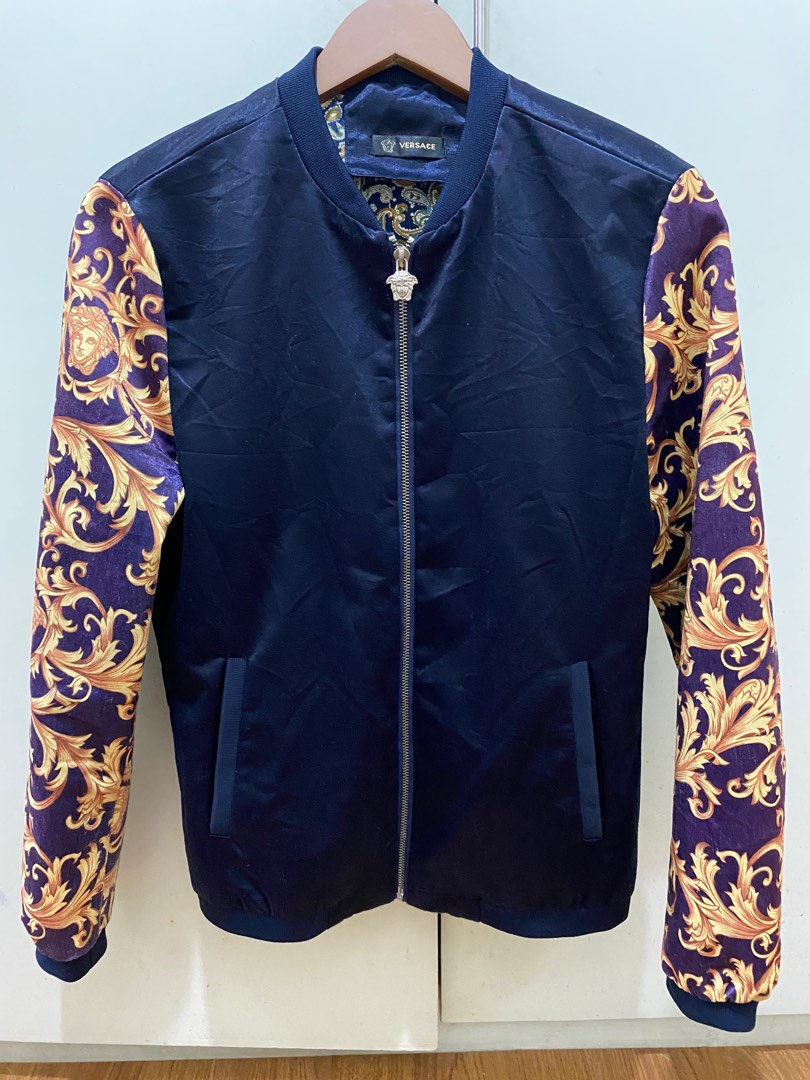 Versace dark blue velvet jacket, Women's Fashion, Coats, Jackets and ...
