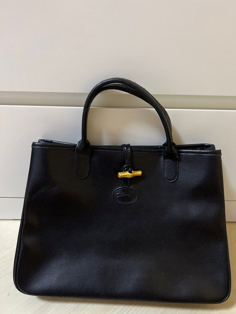 Vintage 90s Longchamp Roseau Black Shoulder Bag, Luxury, Bags & Wallets ...