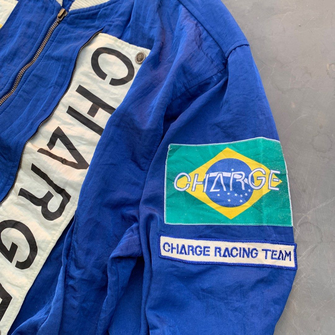 VINTAGE CHARGE RACING TEAM JACKET, Fesyen Pria, Pakaian , Baju Luaran ...