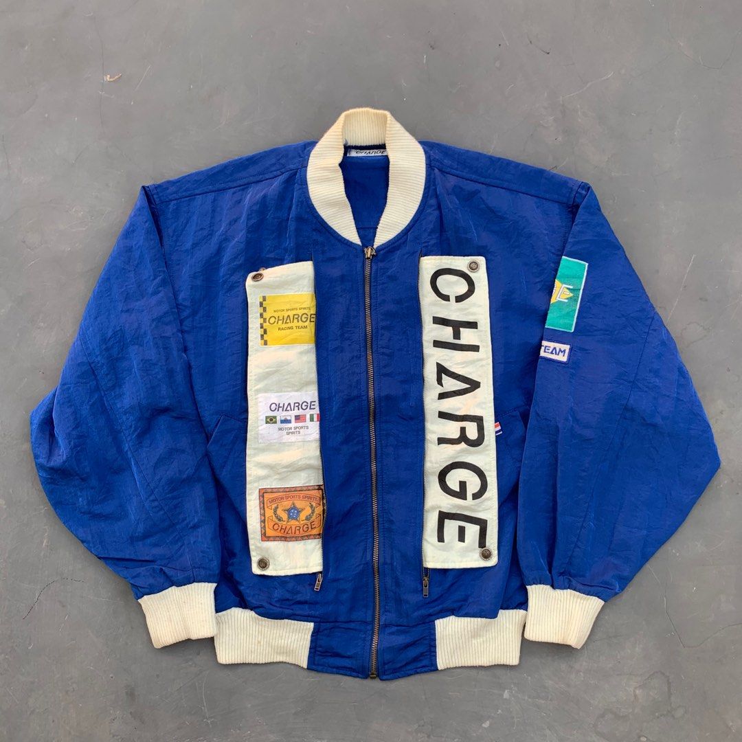 VINTAGE CHARGE RACING TEAM JACKET, Fesyen Pria, Pakaian , Baju Luaran ...