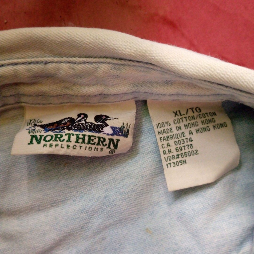 Vintage Northern Reflection stone wash 100% cotton denim polo shirt ...