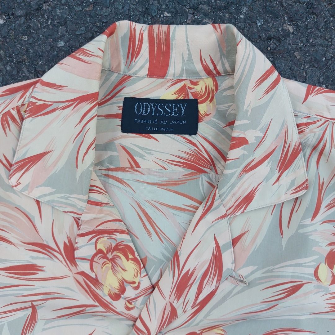 Vintage Odyssey Loop Collar Aloha Shirt, Fesyen Pria, Pakaian , Atasan ...