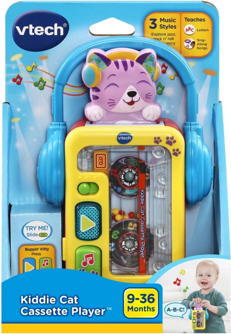 VTech Kiddie Cat Cassette Player, Babies & Kids, Infant Playtime on ...