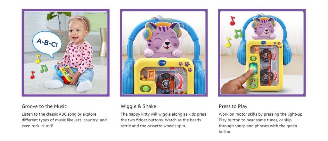 VTech Kiddie Cat Cassette Player, Babies & Kids, Infant Playtime on ...