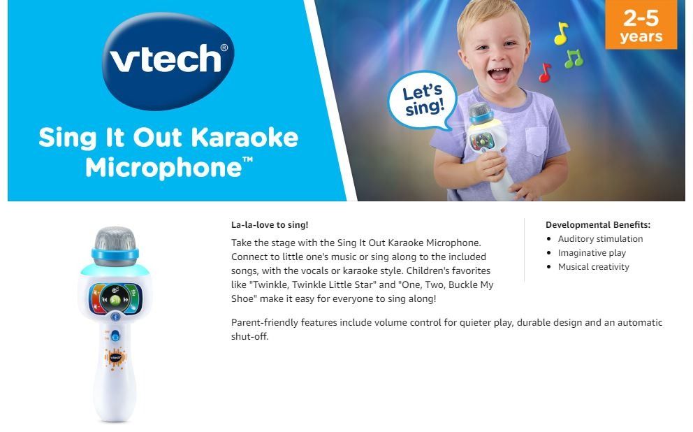 VTech Sing It Out Karaoke Microphone, Hobbies & Toys, Toys & Games on ...