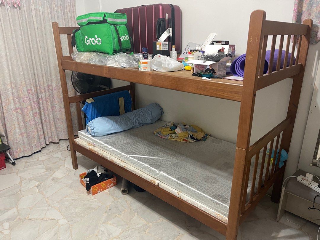 Wooden Single double Bed Frame, Furniture & Home Living, Furniture, Bed ...