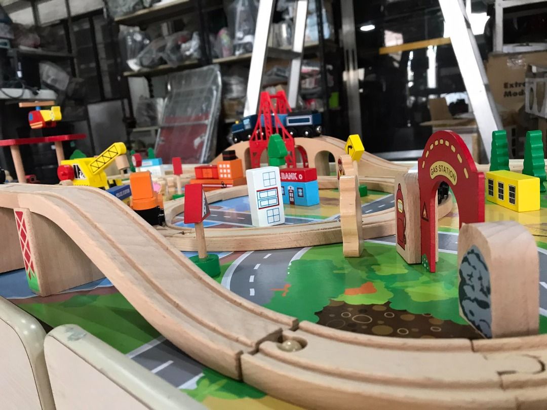 Wooden Train Table City, Hobbies & Toys, Toys & Games on Carousell