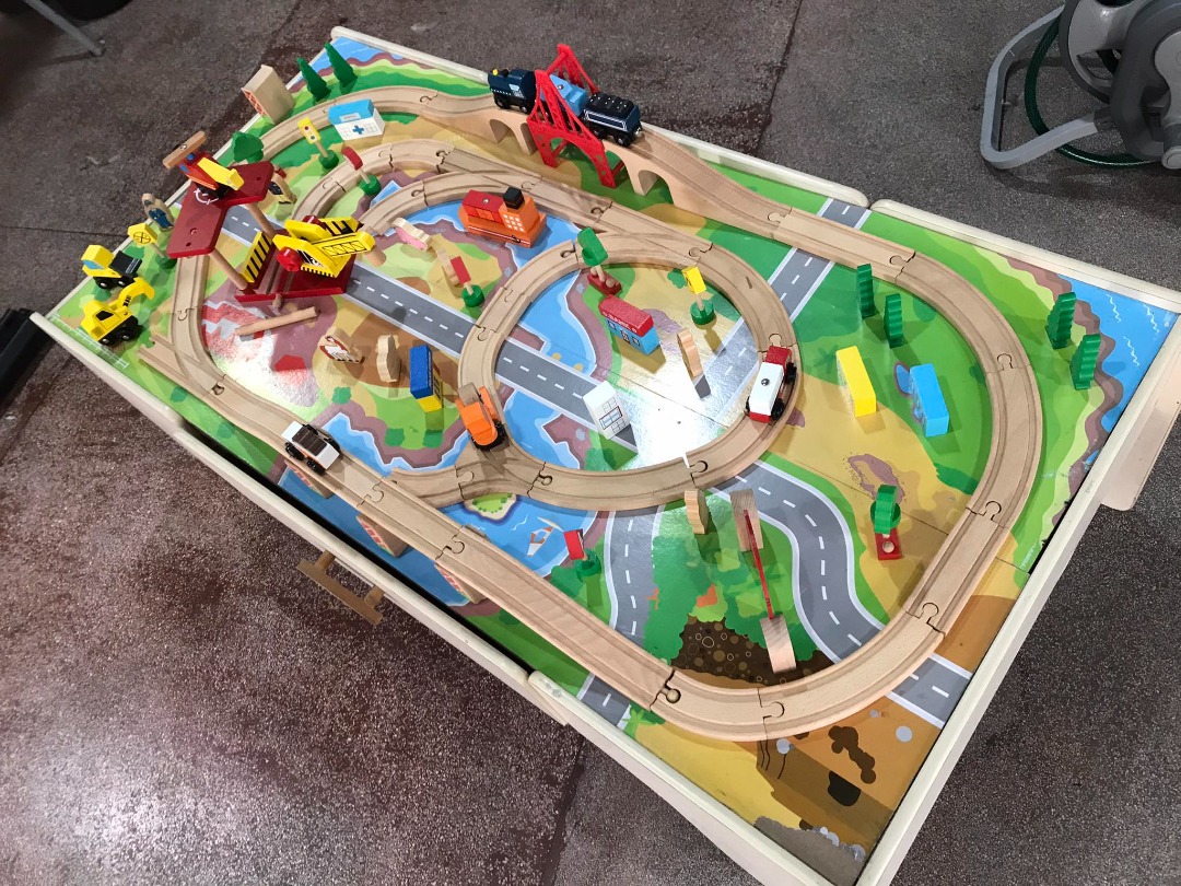 Wooden Train Table City, Hobbies & Toys, Toys & Games on Carousell