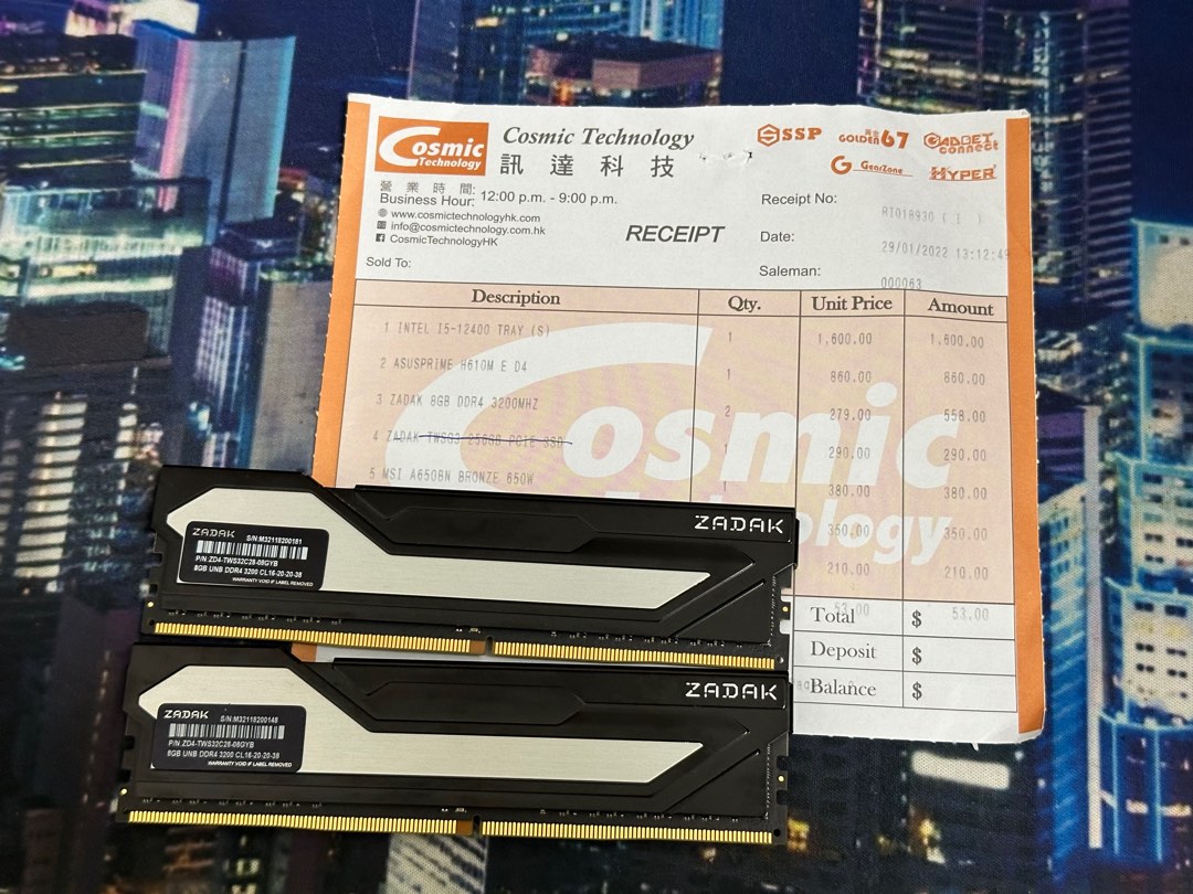 ZADAK DDR4 16GB 3200MHz RAM / Memory, 電腦＆科技, 桌上電腦 - Carousell