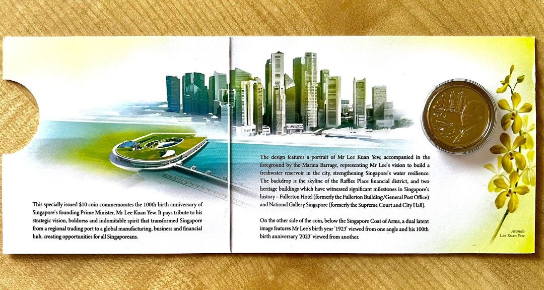 $10 commemorative coin of Mr Lee Kuan Yew (LKY) 100th Birth Anniversary ...