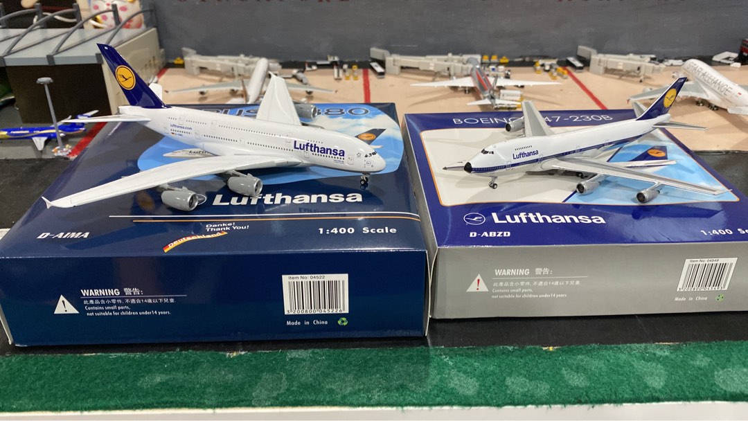 1:400 Phoenix Lufthansa A380 and 747-230B, Hobbies & Toys, Toys & Games ...