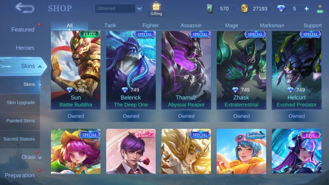 157 SKINS, EPIC RECALL: SEAL OF ANVIL CRAWLERS, ZODIAC SELENA, 6 EPIC ...