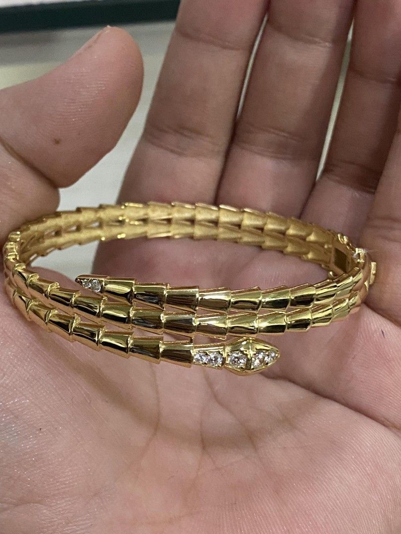 18K Saudi Gold serpentine bangle, Women's Fashion, Jewelry & Organizers ...