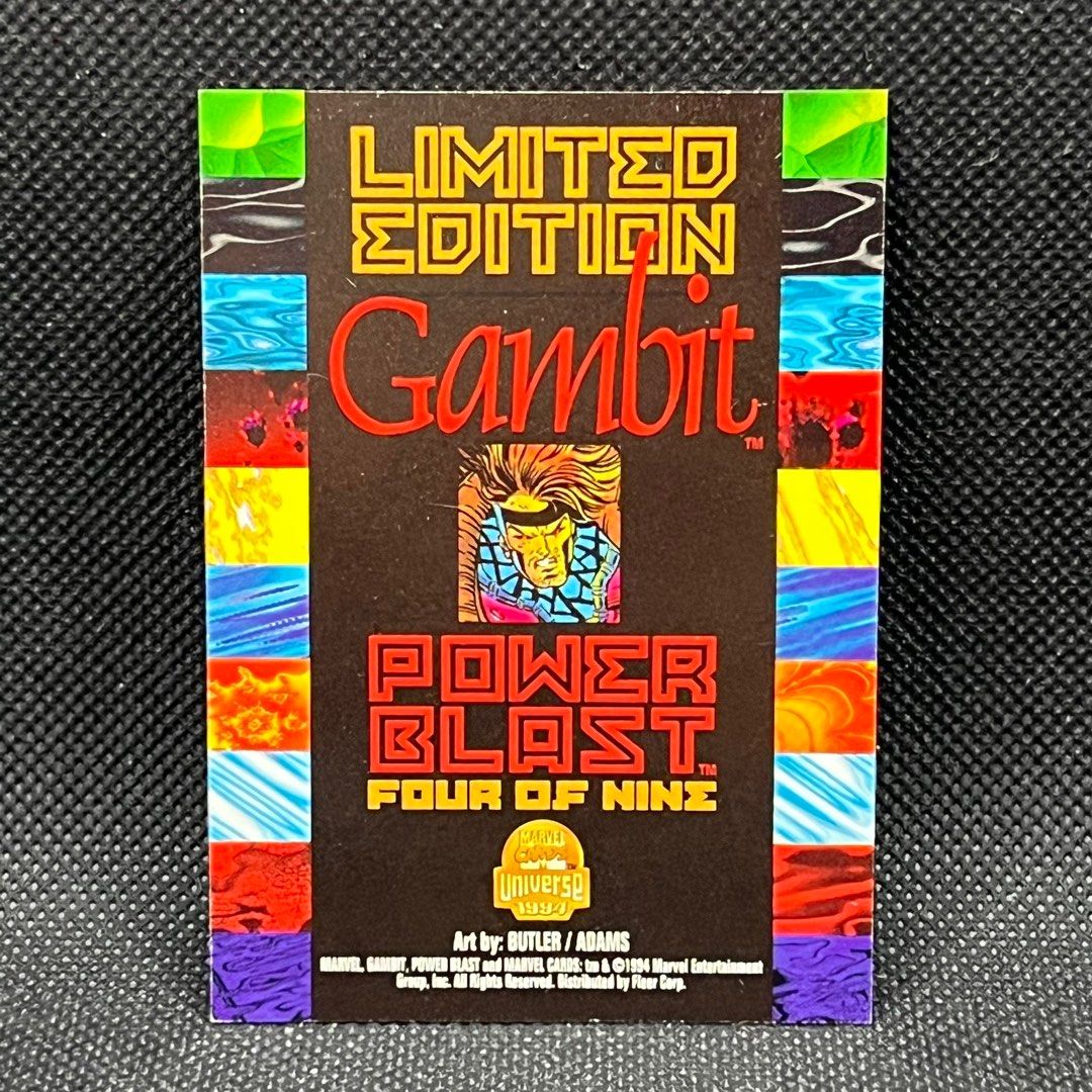 1994 Fleer Marvel Gambit Limited Addition, Power Blast Card #41 Four Of ...