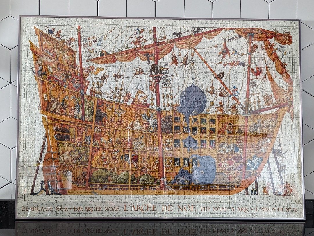 Heye 2000-Piece Noah's Ark Jigsaw Puzzle with Customised Frame, Hobbies ...