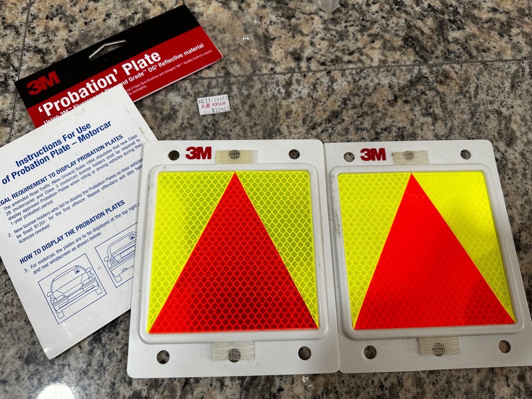 3M Probation Plate, Car Accessories, Car Plates on Carousell