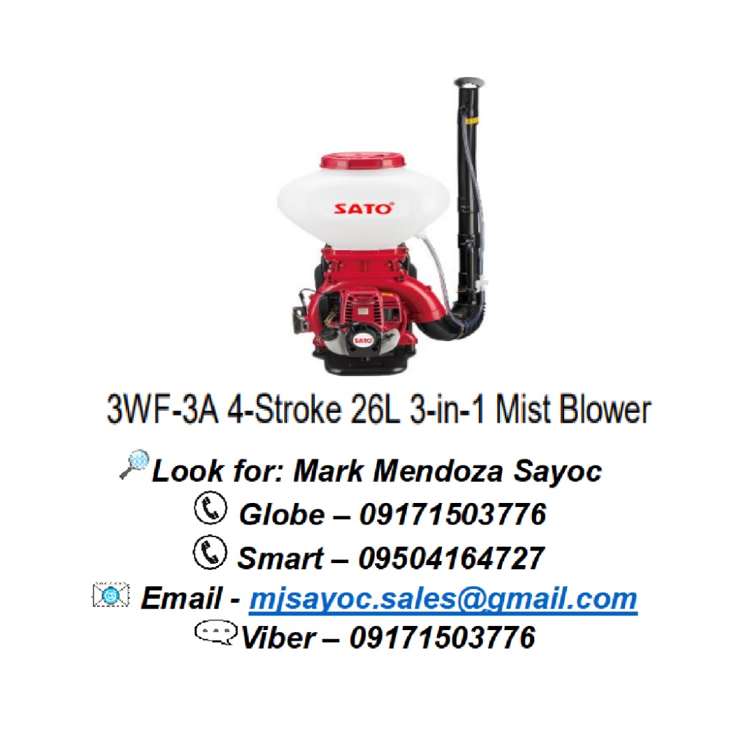 3WF-3A 4-Stroke 26L 3-in-1 Mist Blower, Commercial & Industrial, Construction Tools & Equipment ...