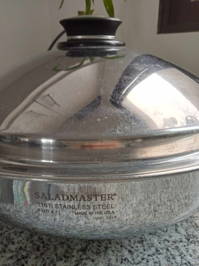 RUSH SALE! 5 QT/ 4.7L Saladmaster Wok with cover and handle, Furniture & Home Living ...