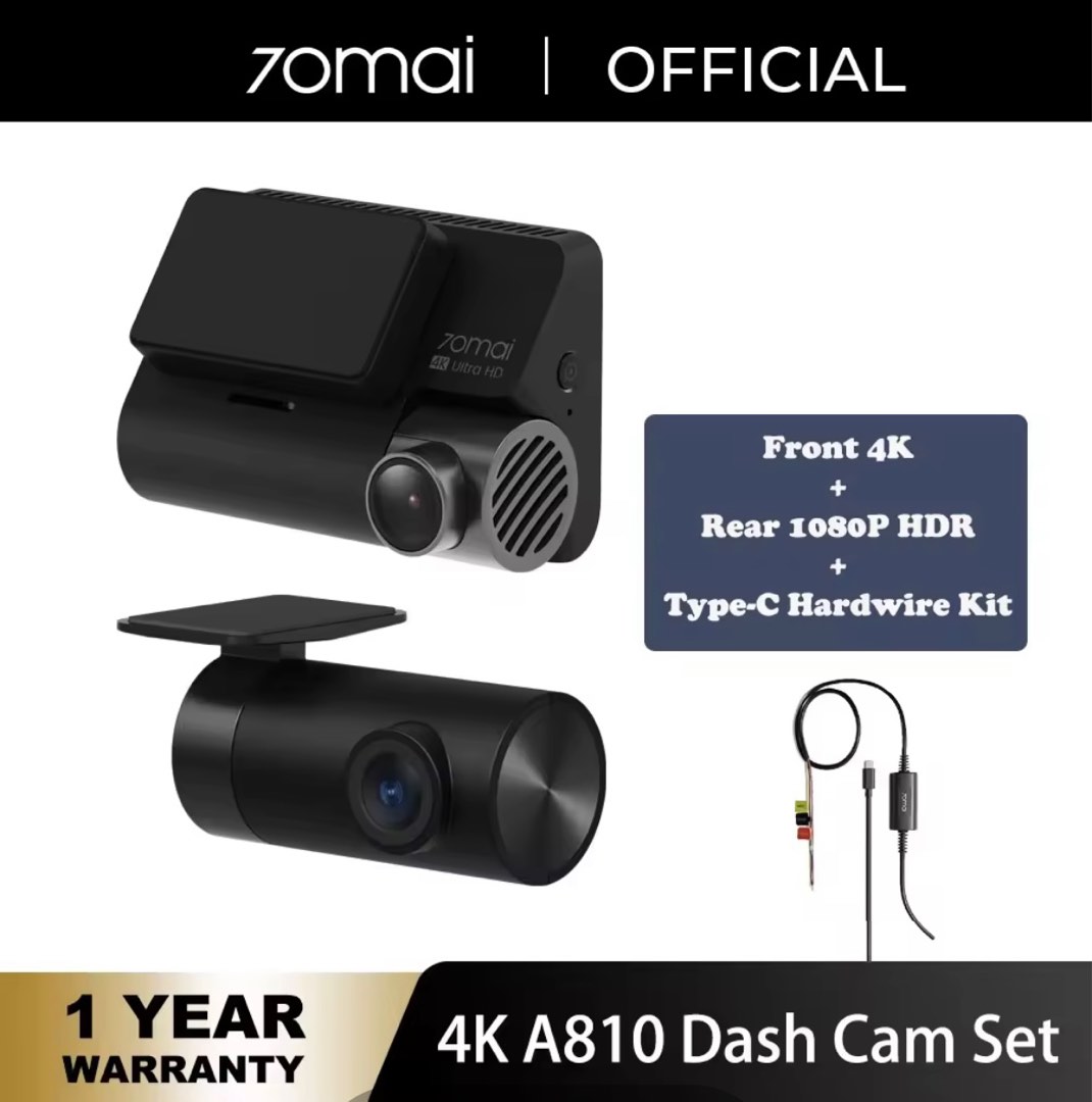70mai A810 4K Dash Cam Dual Vision Car Recorder with GPS ADAS, Car Accessories, Accessories on ...