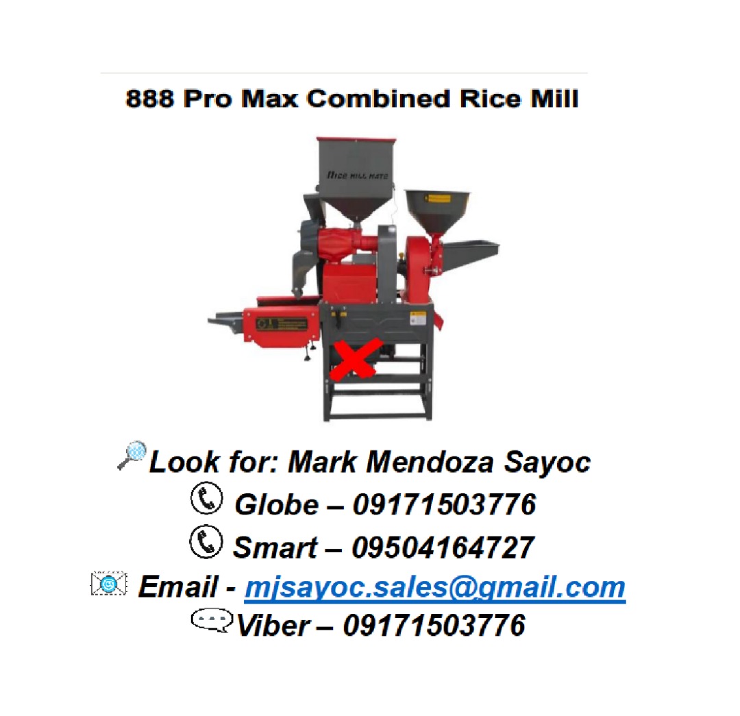 888 Pro Max Combined Rice Mill, Commercial & Industrial, Construction Tools & Equipment on Carousell